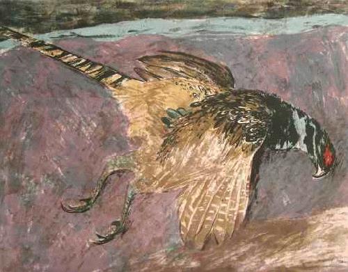 Curt Manz - - FASAN - Stillleben - OriginalFarbLithographie des in ...