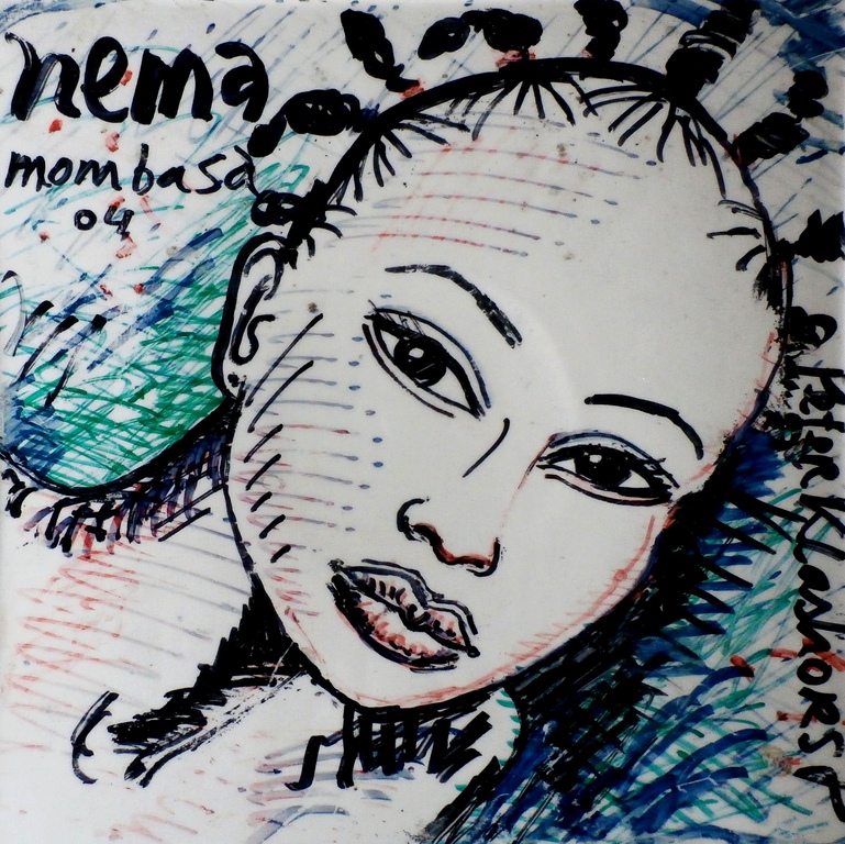 Peter Klashorst - Peter Klashorst - tekening op keramieke schaal: Nema ...