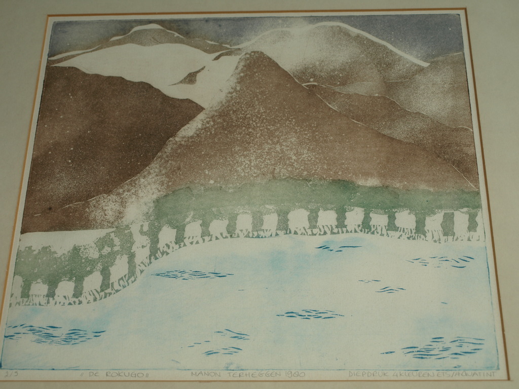 MANON TERHEGGEN –Ets en aquatint- “De Rokugo” –Gesigneerd & ingelijst ...