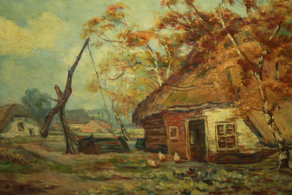 Antoon Markus - schilderij KIPPEN in de TUIN van ANTOON MARKUS - NEO ...