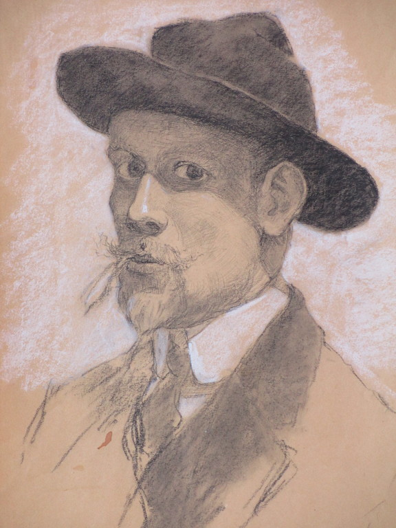 Anton Erkelens - Anton Erkelens, Portret Maurice Goth?, Tekening opgehoogd Verkocht ...