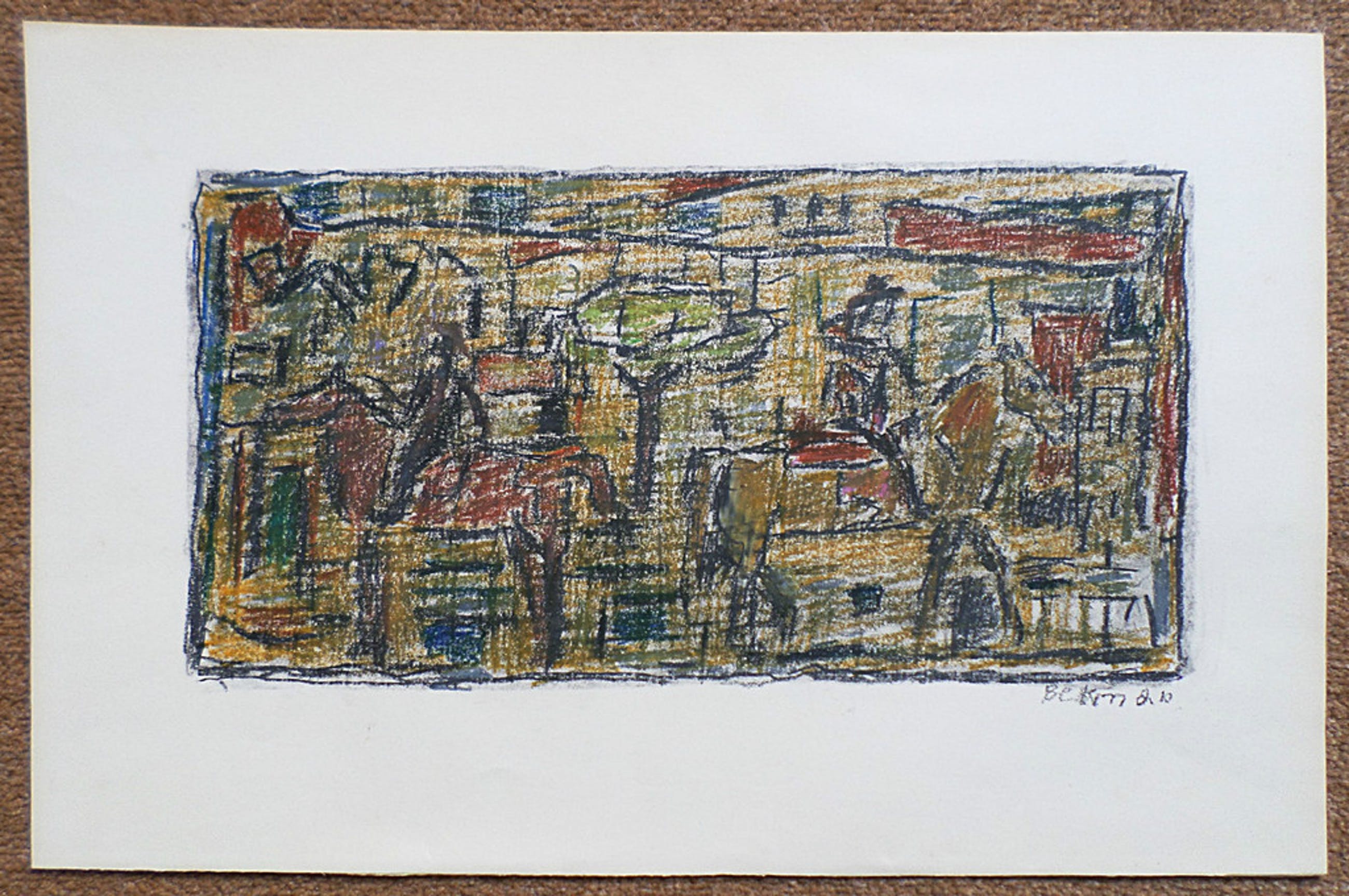 Hubert Bekman - Hubert Bekman - Ruiters, waskrijttekening Verkocht ...