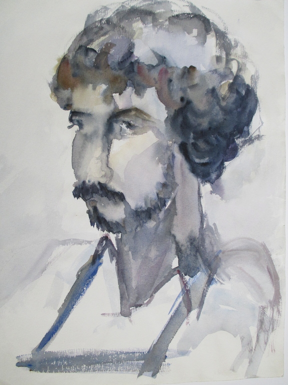 Niet of onleesbaar gesigneerd - Onbekend, aquarel, portret Verkocht ...