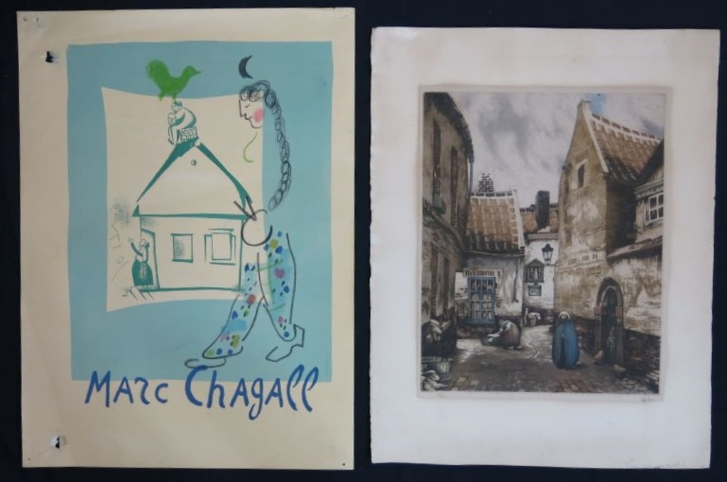 Marc Chagall - Marc Chagall affiche + 3 andere grafische werken ...