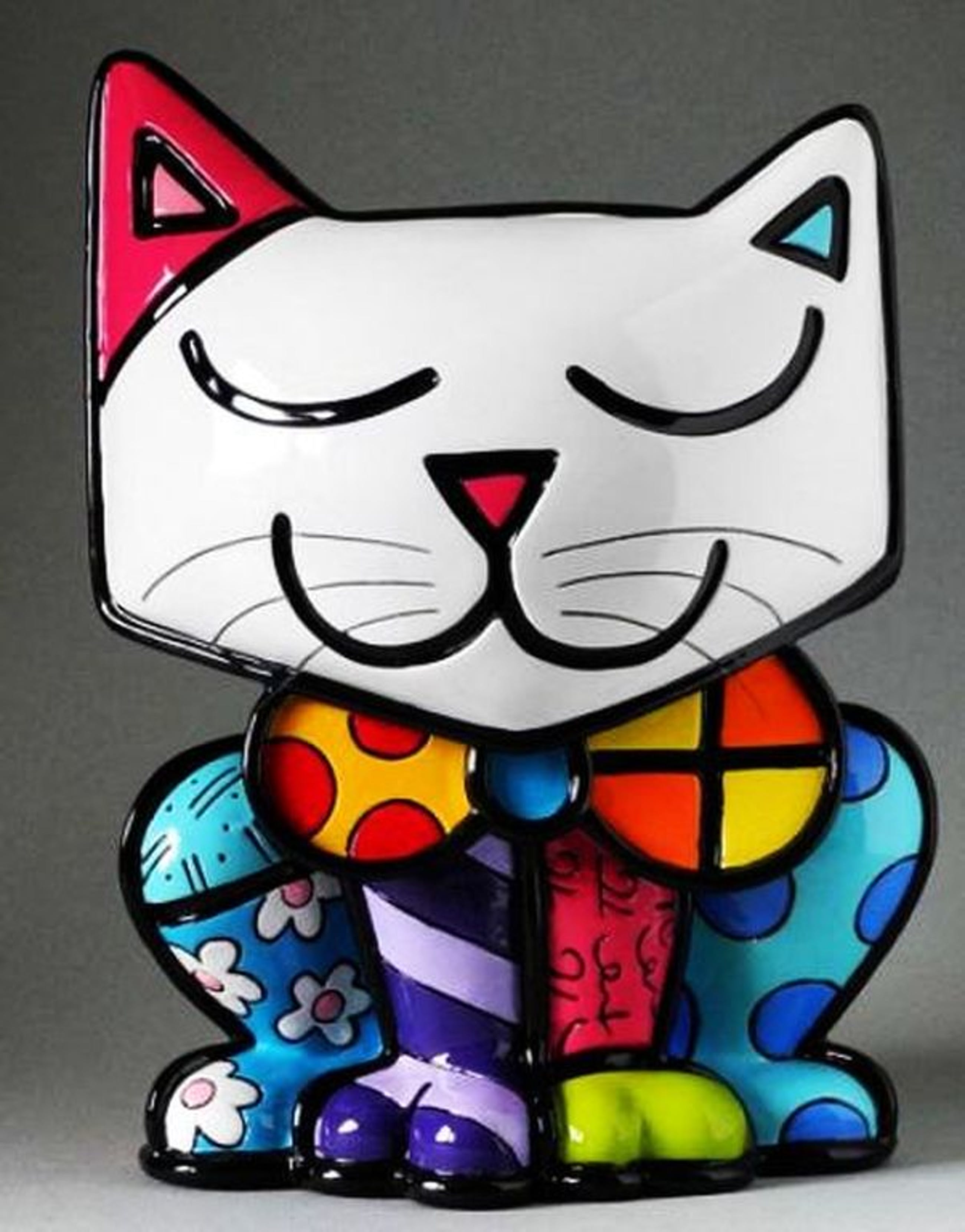 Romero Britto, Cat snow XL Verkocht | Kunstveiling.nl