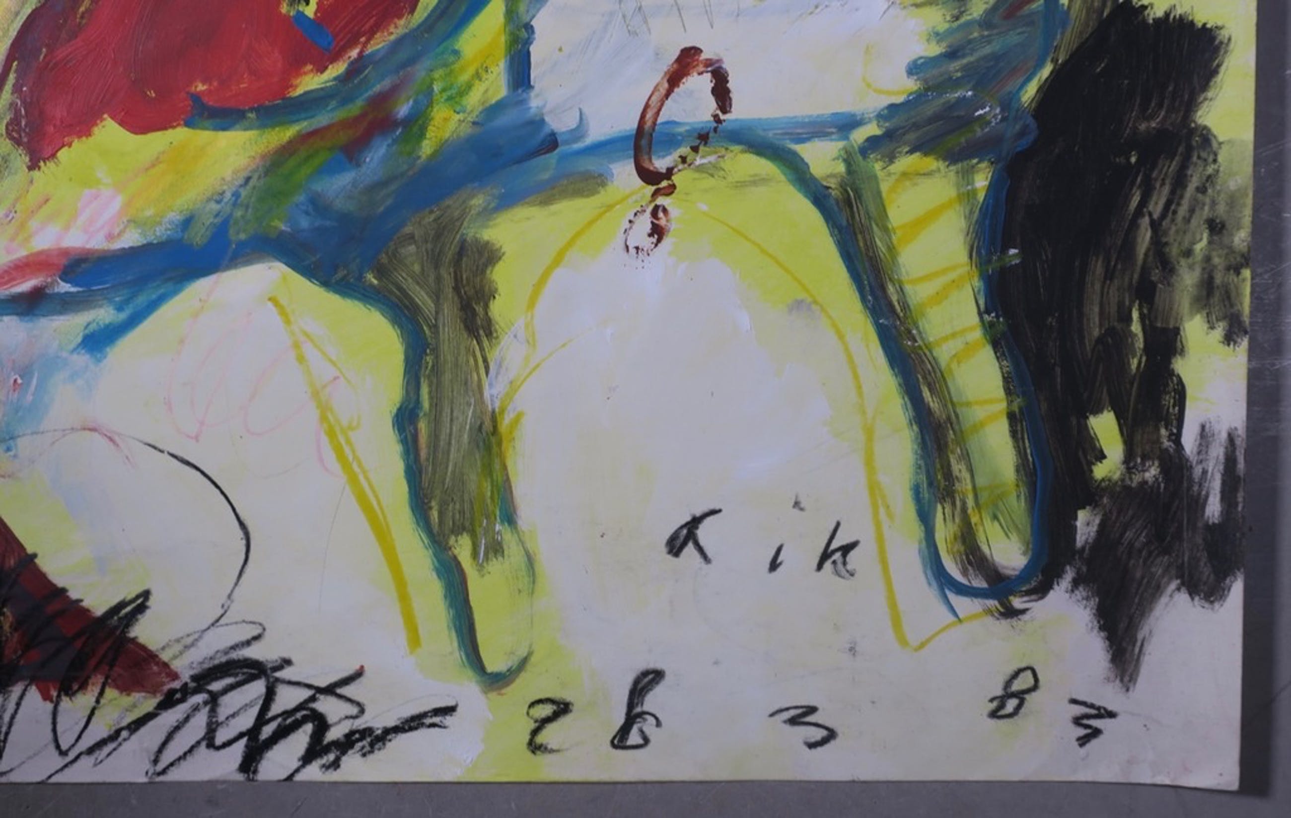 Rik van Iersel - Rik van Iersel: Acryl en Pastel op papier, Z.T. (Groot) Verkocht | Kunstveiling.nl