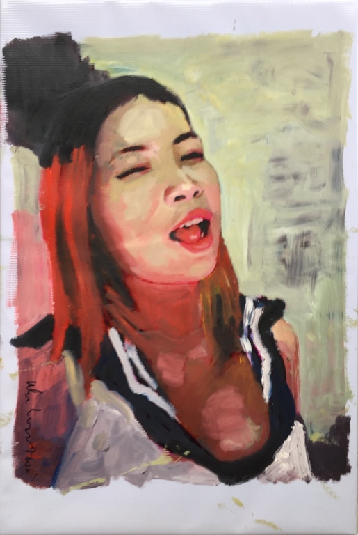 Peter Klashorst - Peter Klashorst - Portret - Origineel acrylverf schilderij Verkocht ...