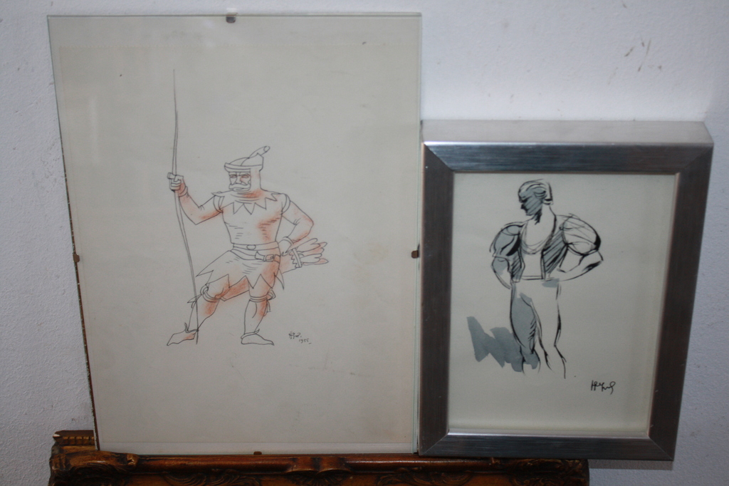 Harry J. van Piggelen - H V PIGGELEN bergense school - 2x TEKENING ...