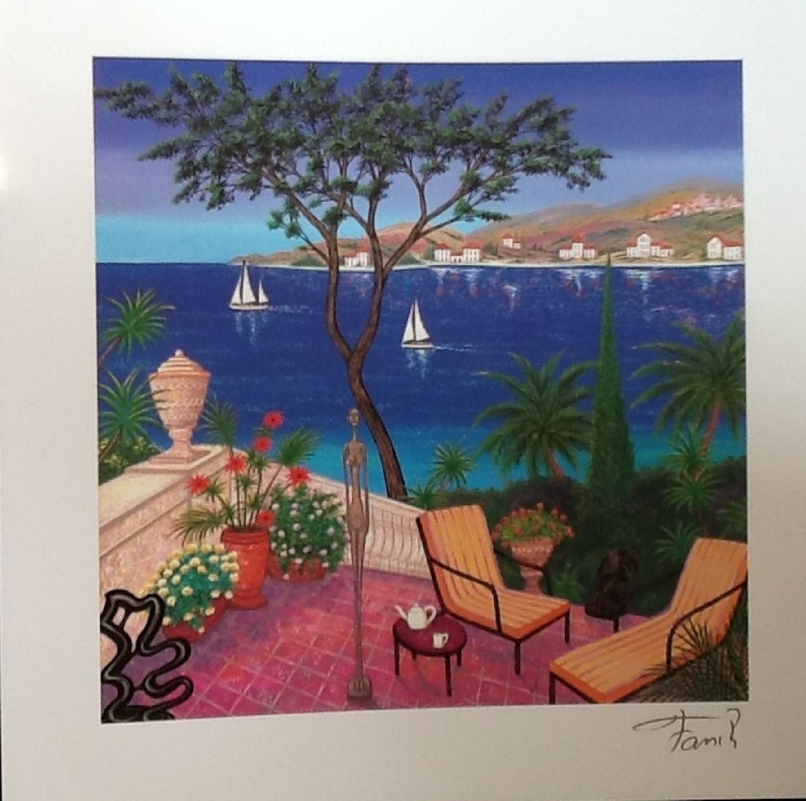 Francois Ledan - Francois (Fanch)Ledan, seriolithograph,Terrace with ...