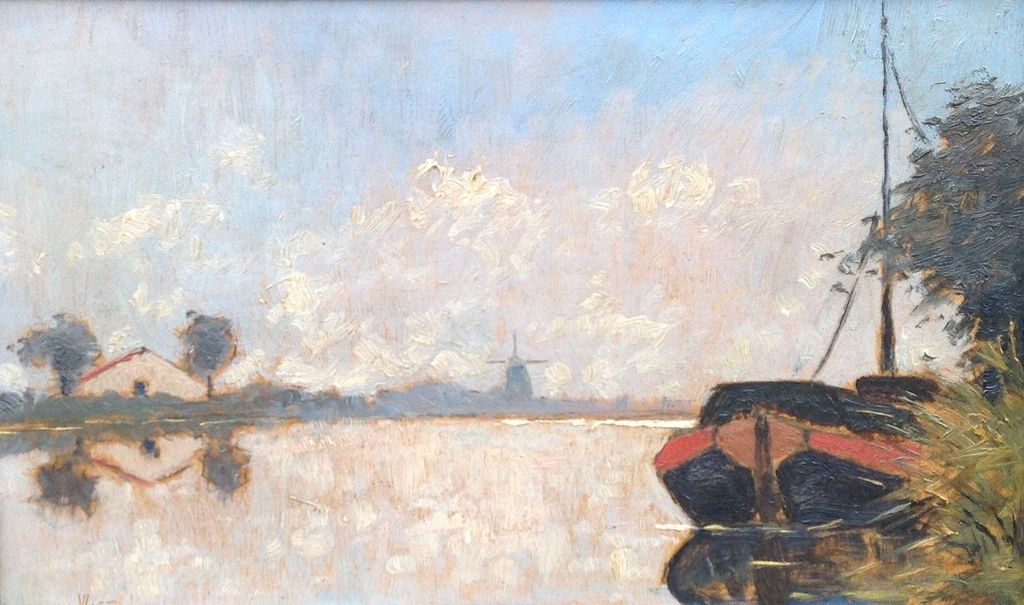 Ger van Vliet - Ger van Vliet, landschap met molen Verkocht ...