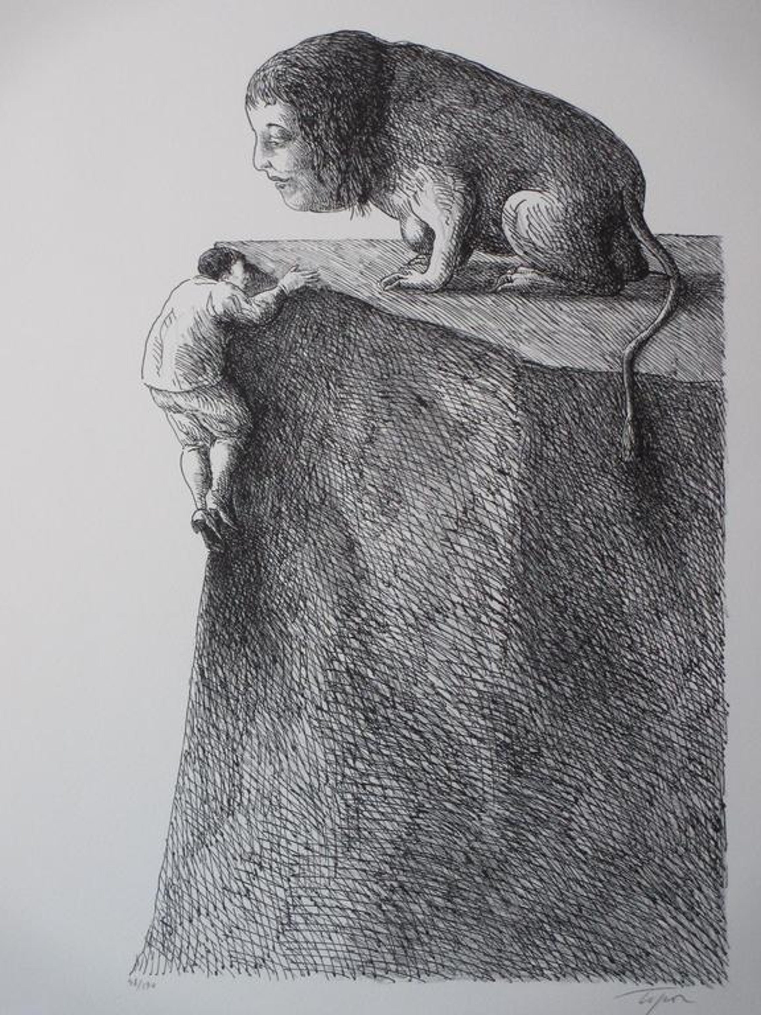 Roland Topor - Roland Topor, En tête, Litho 1978 Verkocht | Kunstveiling.nl