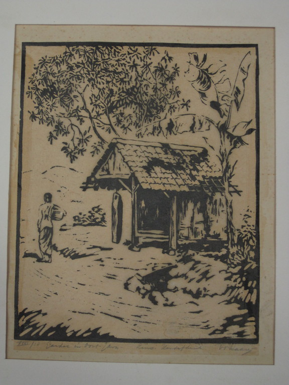 Jozef van Raay - Zeer zeldzame gesigneerde "Indonesie Java" ets Jozef ...