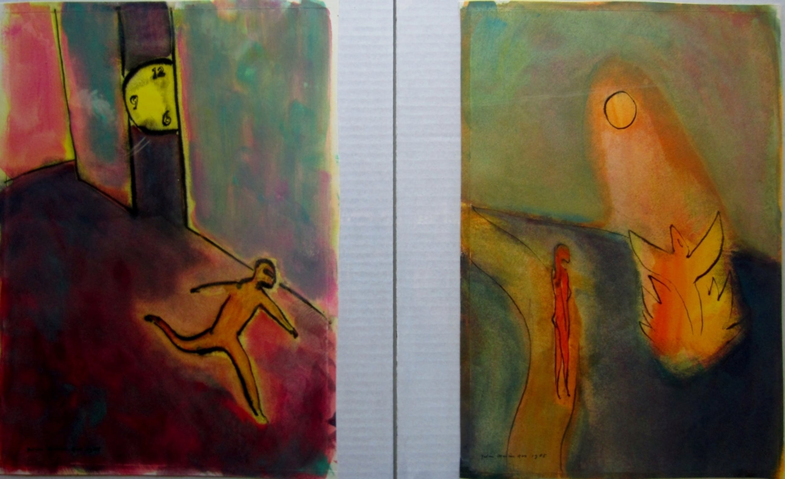 Julius Marius Ros (Den Haag, 1952) - 2x aquarel 1985 Verkocht ...