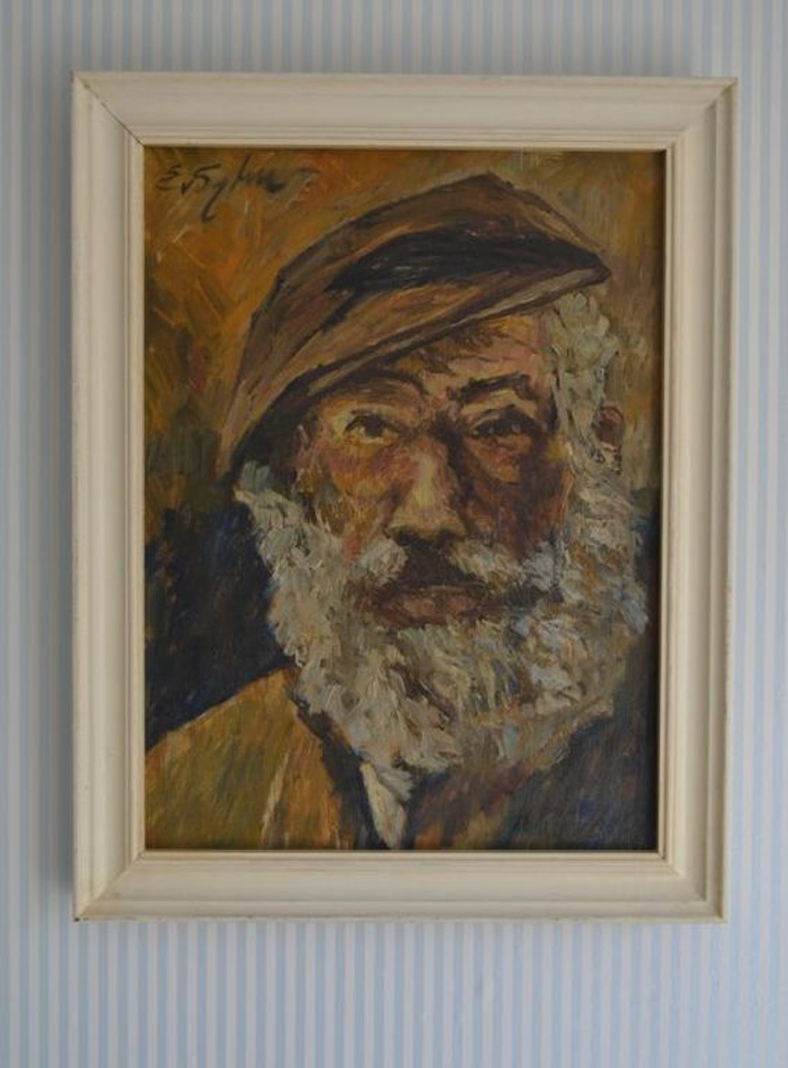 Sijben de Maroije (1876-1970): Olieverf op doek, portret bebaarde man ...