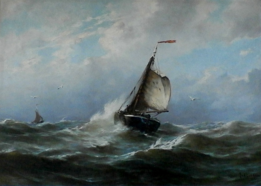 Jan van der Linde - Jan van der Linde - Schilderij: Katwijk 74 Verkocht ...