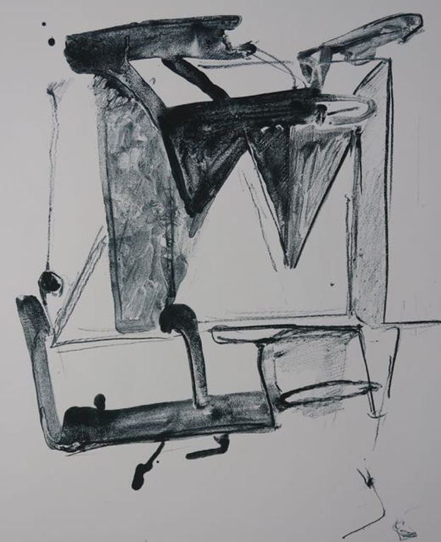 Theo Kuijpers - Theo Kuijpers: Litho, Compositie met twee driehoeken ...