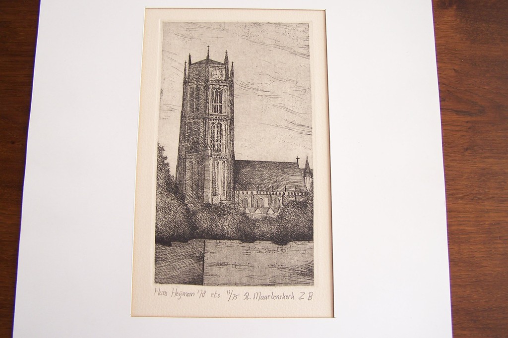 Hans Heijman - Hans Heijman, ets St.Maartenskerk Zaltbommel Verkocht ...