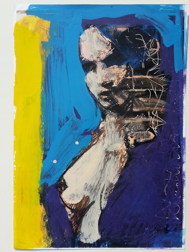 Peter Klashorst - Mona Lisa - gemengde techniek op papier - gesigneerd ...