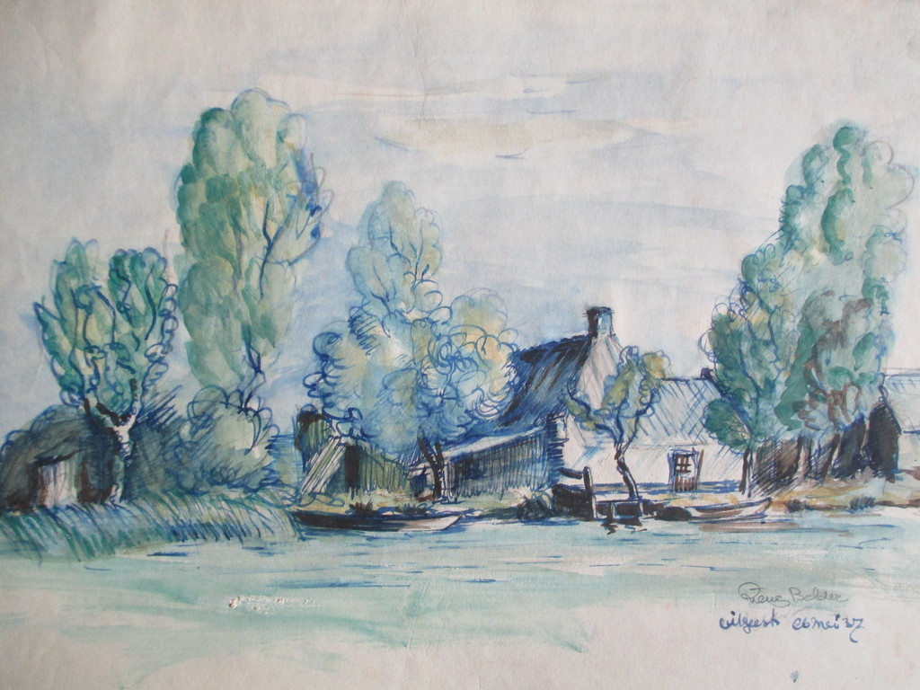 Rienk Belder - LAATSTE KEER,VA 1 EURORienk Belder, aquarel, 1937 ...
