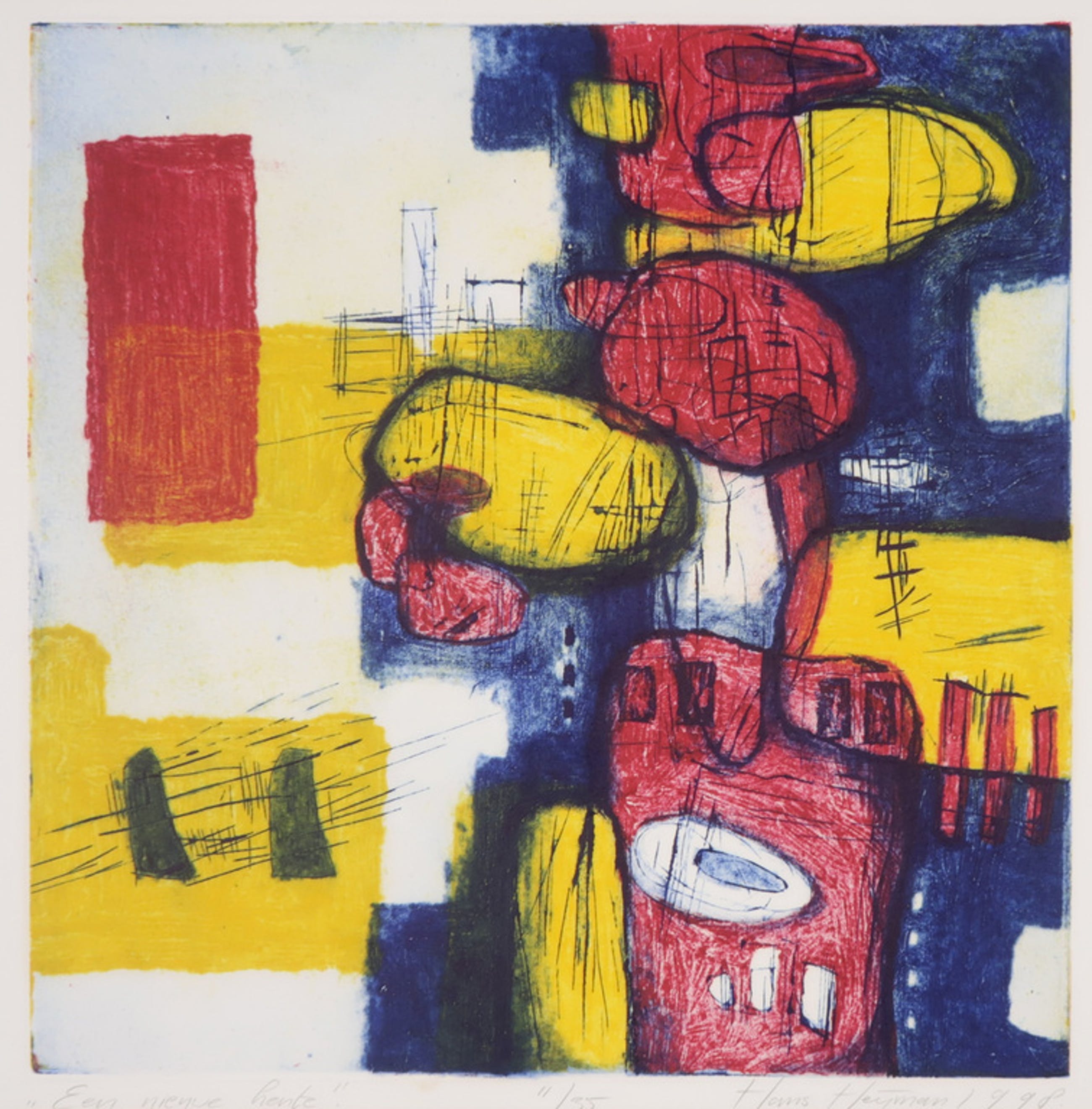 Hans Heijman: Ets en aquatint, Een nieuwe lente Verkocht | Kunstveiling.nl