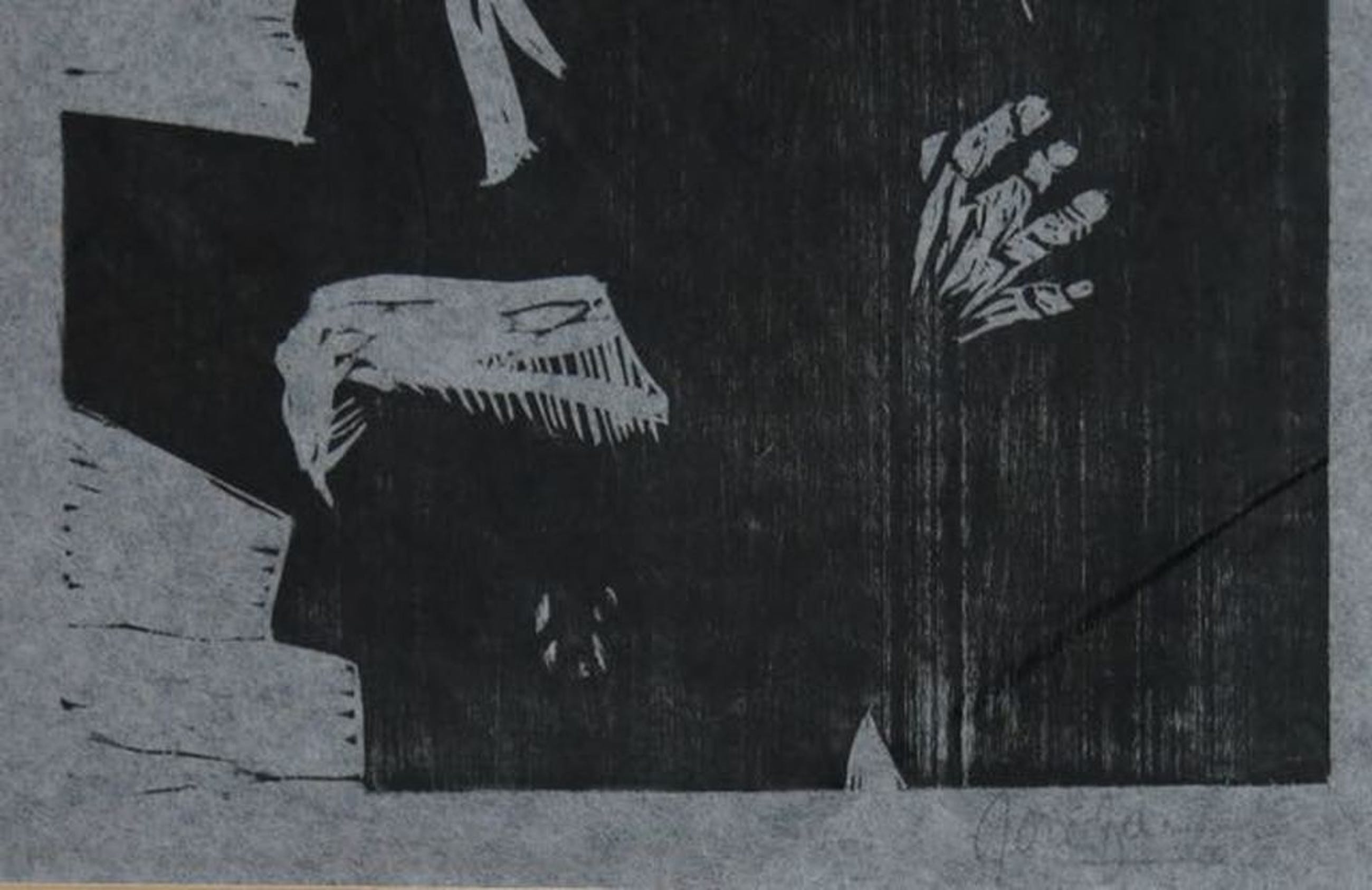 Jose Jansen: Houtsnede, Twee figuren Verkocht | Kunstveiling.nl