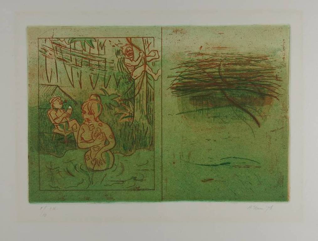 Arthur Stam - Arthur Stam: Ets, Vrouw in water Verkocht | Kunstveiling.nl