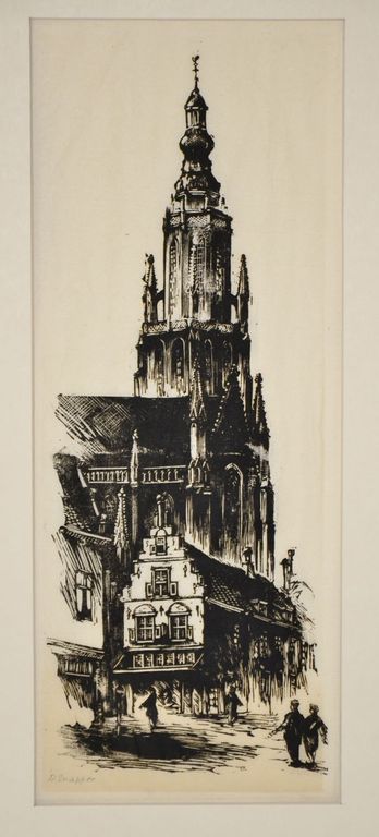 Rein Snapper - Reinier Snapper: Houtgravure. De Sint-Maartenskerk ...