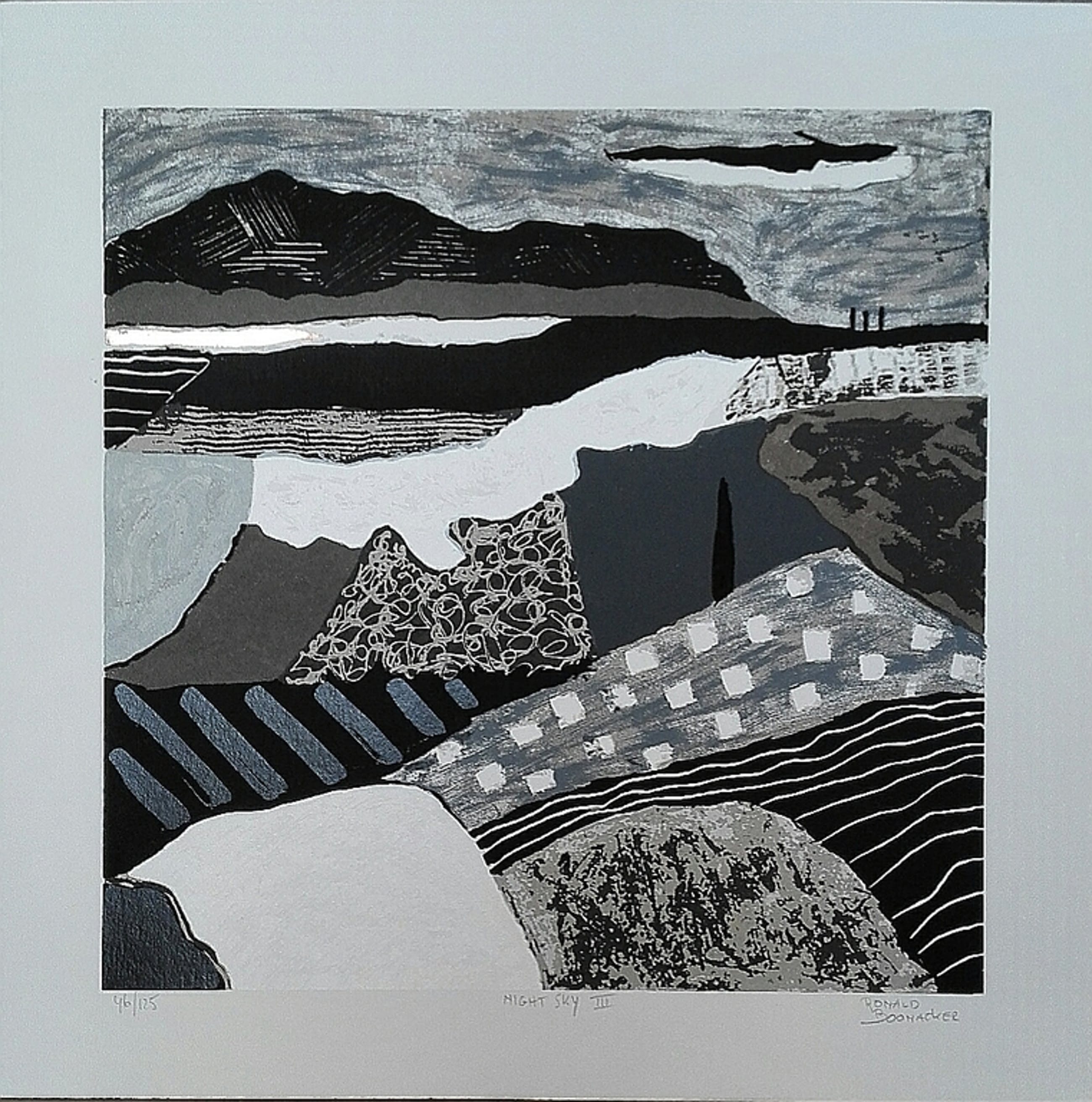 Ronald Boonacker, zeefdruk op papier, Titel: Night sky III Verkocht ... Ronald Boonacker, zeefdruk op papier, Titel: Night sky III Verkocht ...