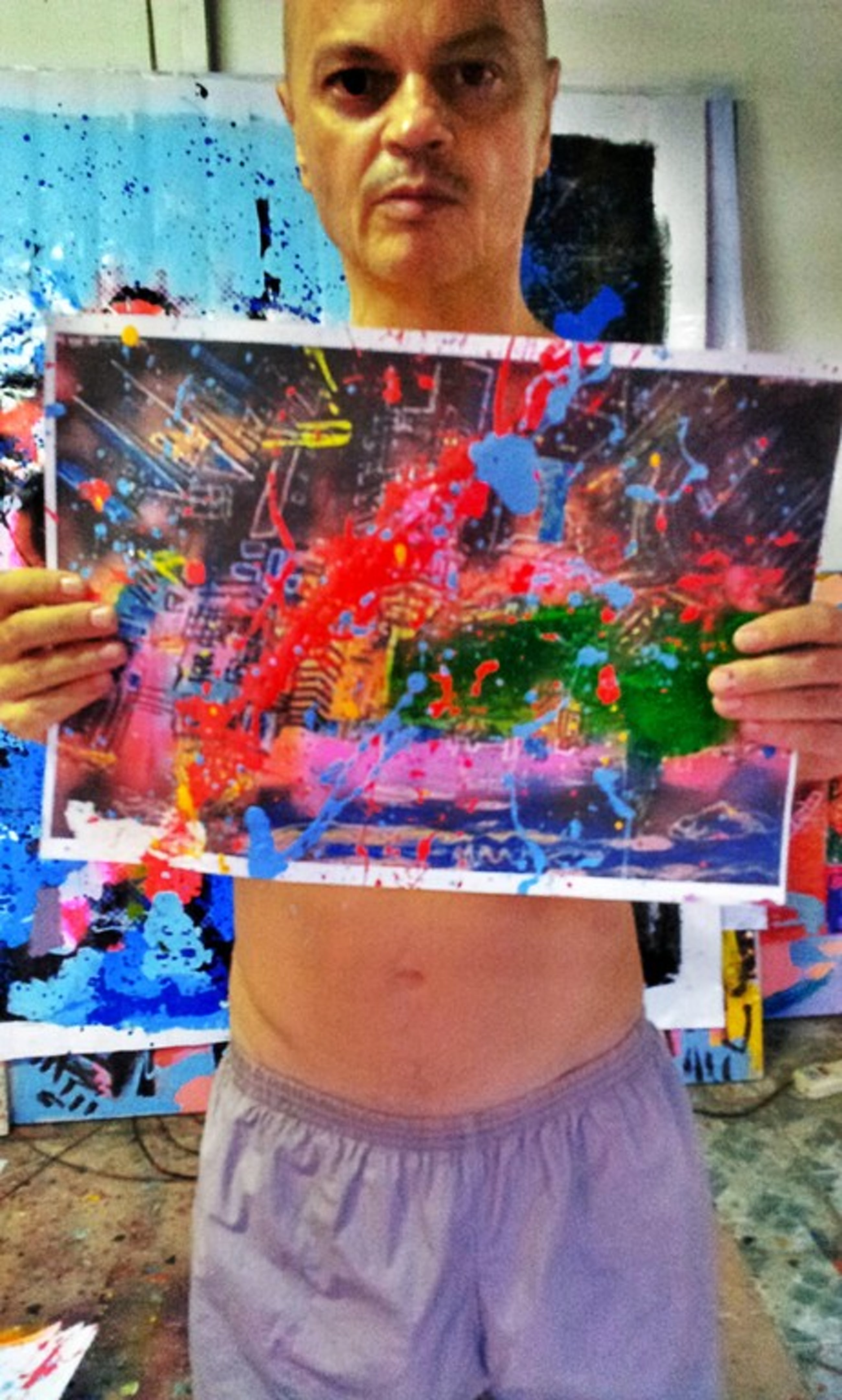 Peter Klashorst - Peter Klashorst - Bangkok by night (op papier incl ...