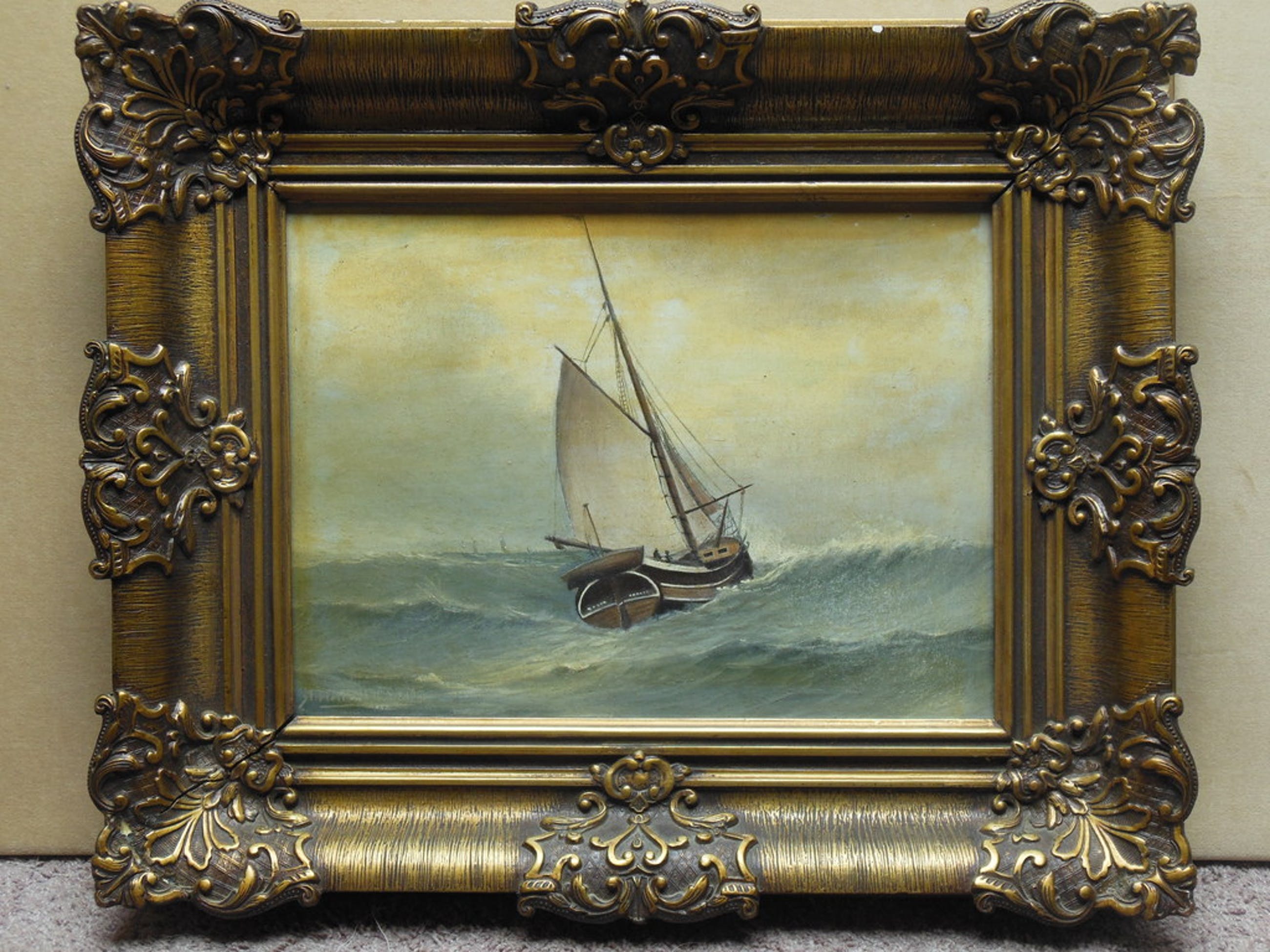 J. Hamminga, Olieverf, Schip op zee Verkocht | Kunstveiling.nl