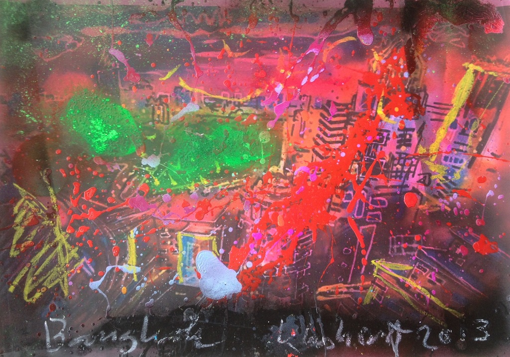 Peter Klashorst - Peter Klashorst - Bangkok by night (op papier incl ...