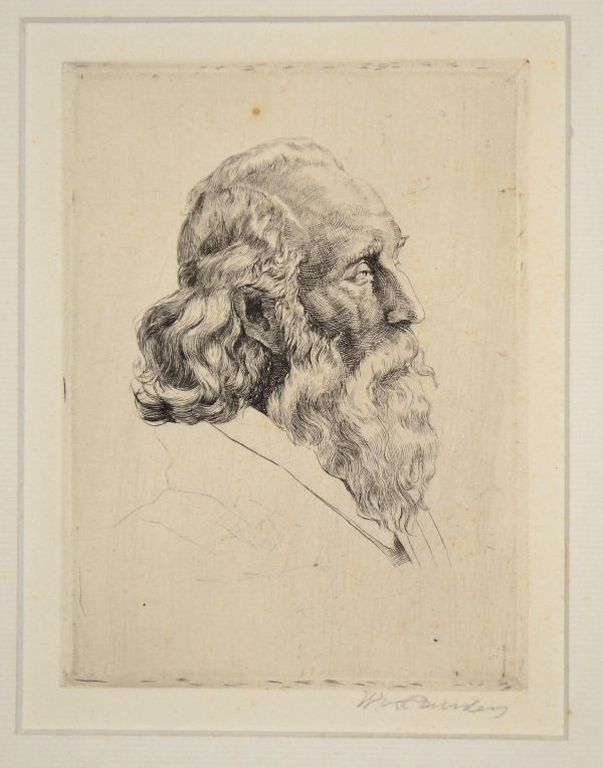 Willem van Leusden - Willem van Leusden: Gravure. Portret van oude man Verkocht | Kunstveiling.nl
