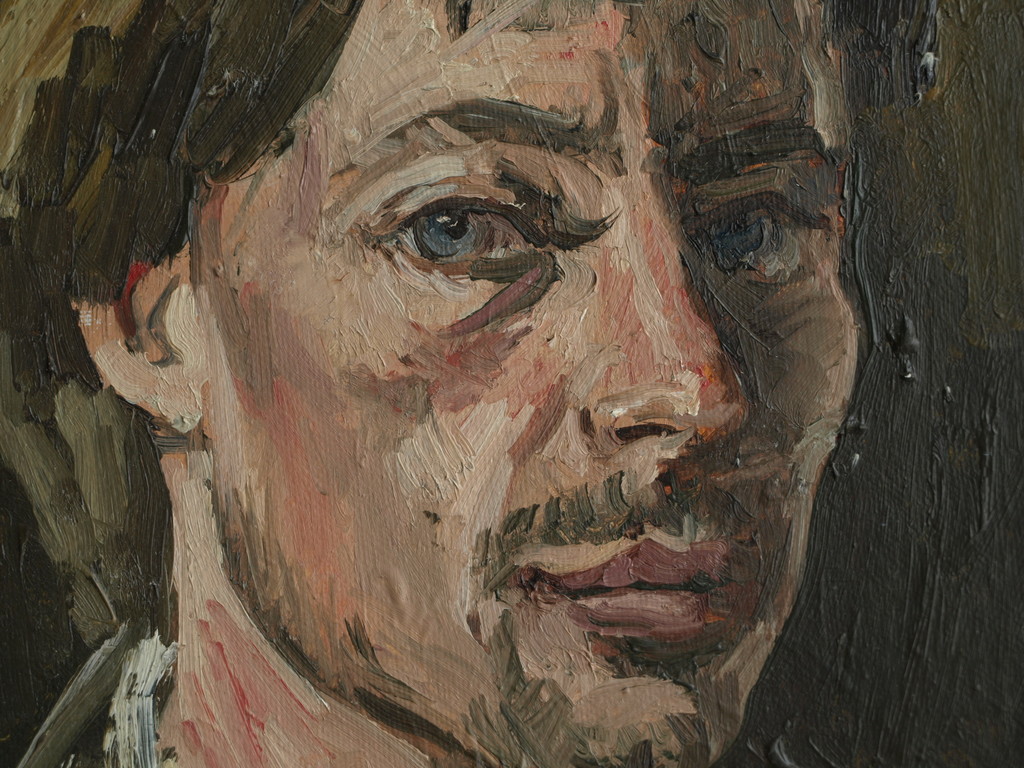 Peter Klashorst : acrylverf op board – Portret – gesigneerd - ca 1998 Verkocht | Kunstveiling.nl