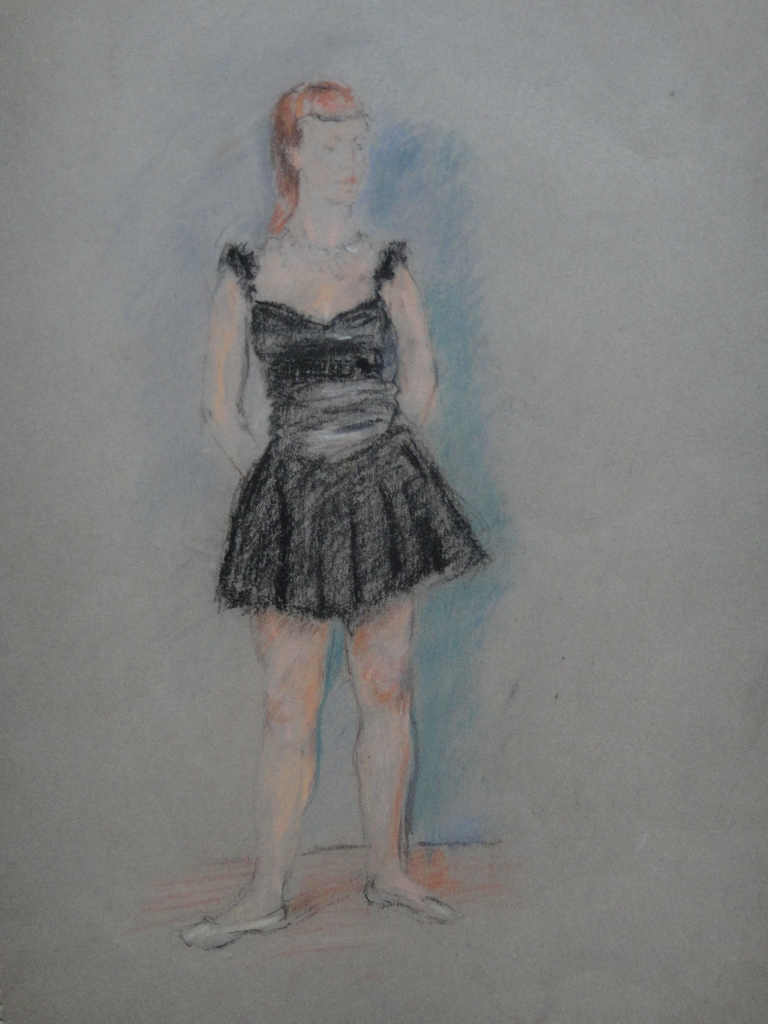 Albert Mulder - Albert BJ Mulder, tekening, portret van ballerina ...