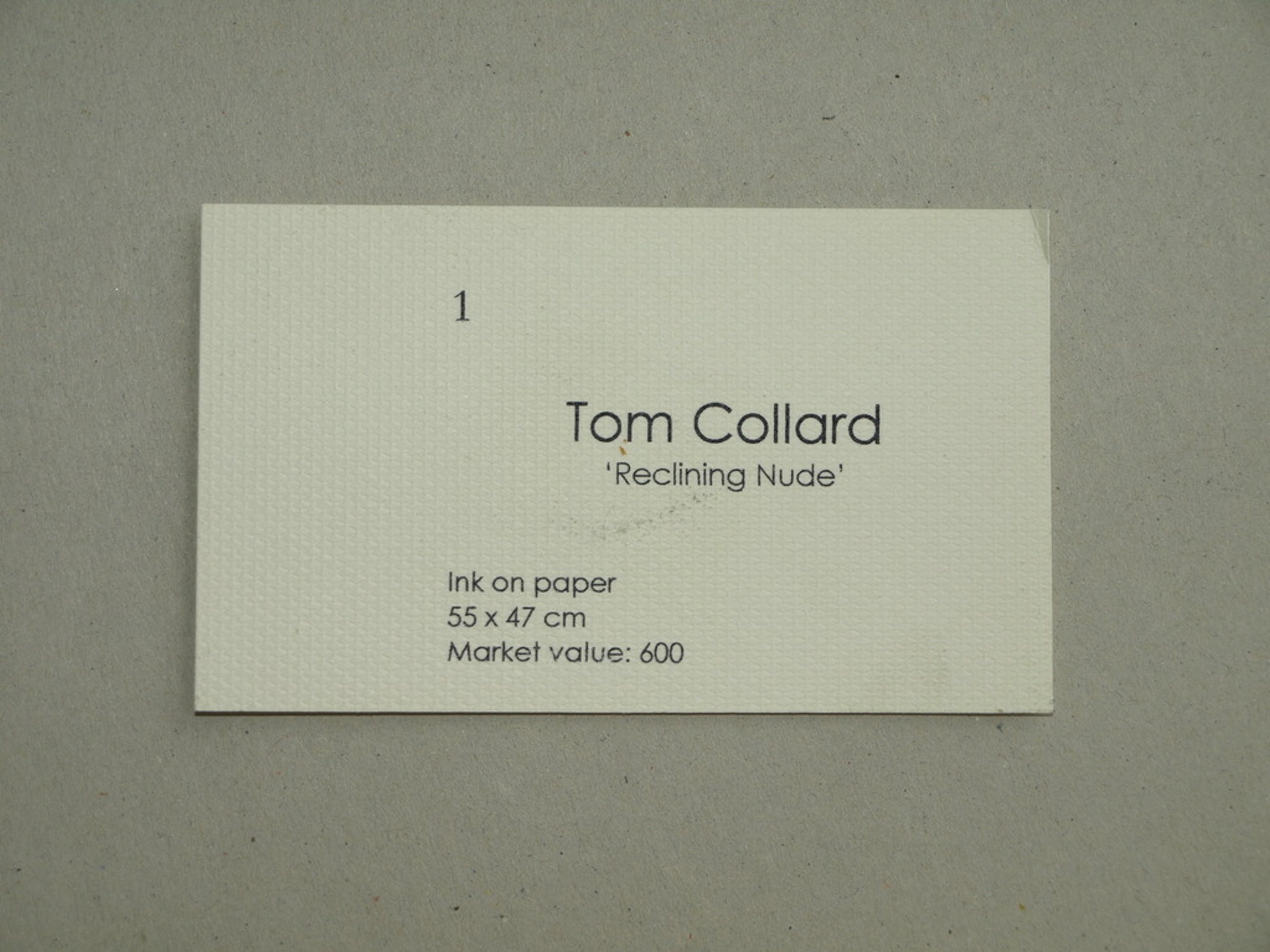 TOM COLLARD – Inkt op papier – Reclining Nude – Gesigneerd & ingelijst ...