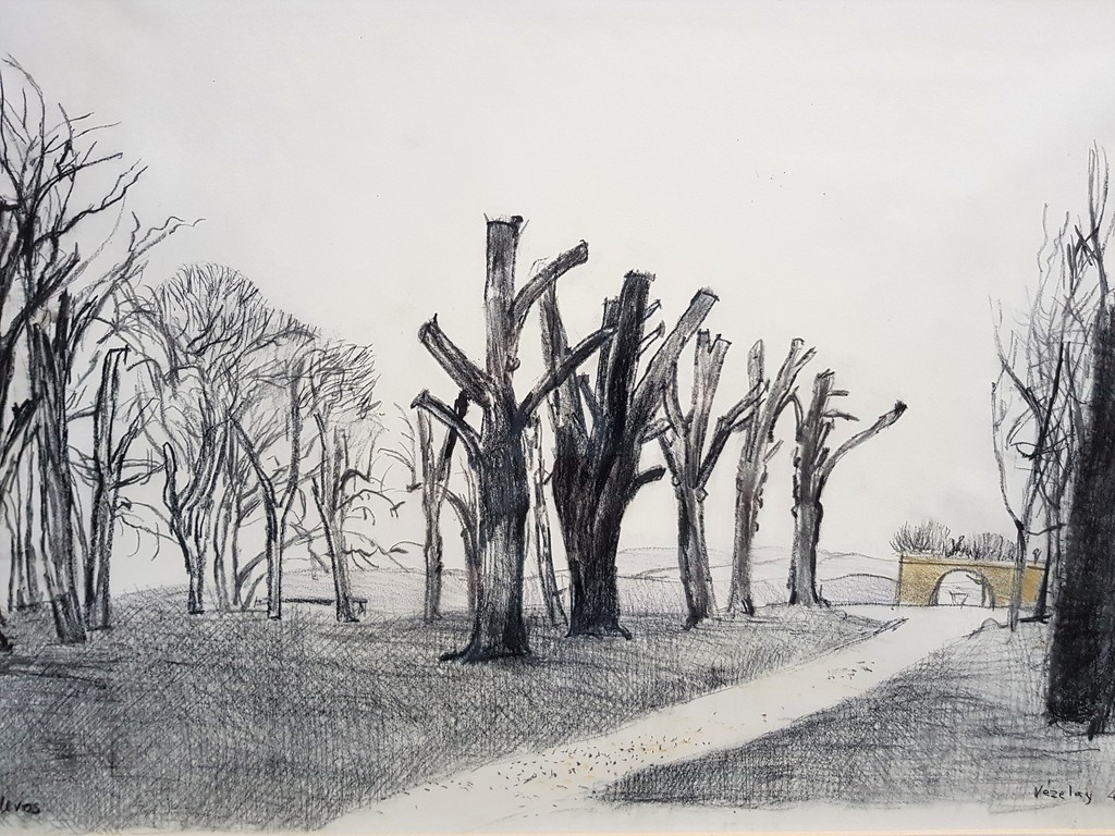 Henk de Vos - Tekening - Vezelay - Gesigneerd & Gedateerd Verkocht ...
