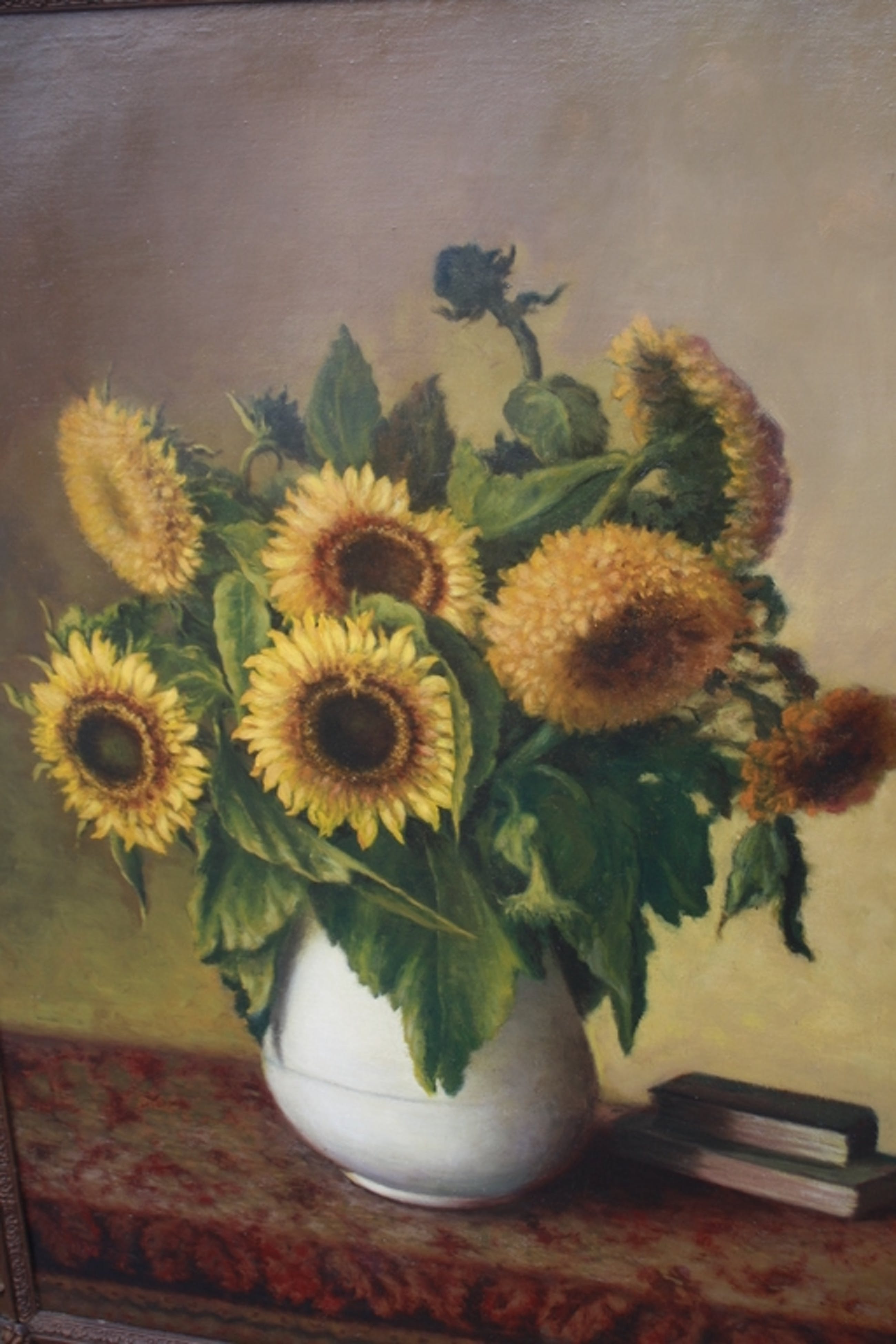 Willem Raaphorst - Groot bloemen schilderij ZONNEBLOEMEN door WILLEM ...