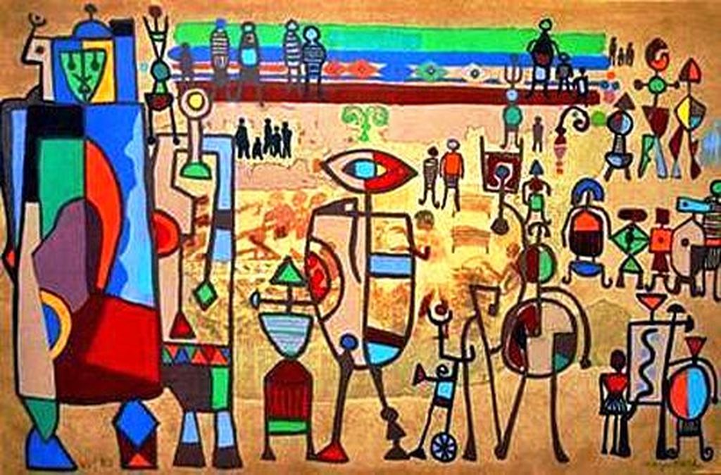 Mayeu Passa - Mayeu Passa 'Abidos'- Originele kleurenlitho-Hand ...