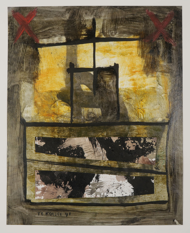 Kees te Kolste - Kees te Kolste: Acryl en collage op papier, Zonder titel III Verkocht ...