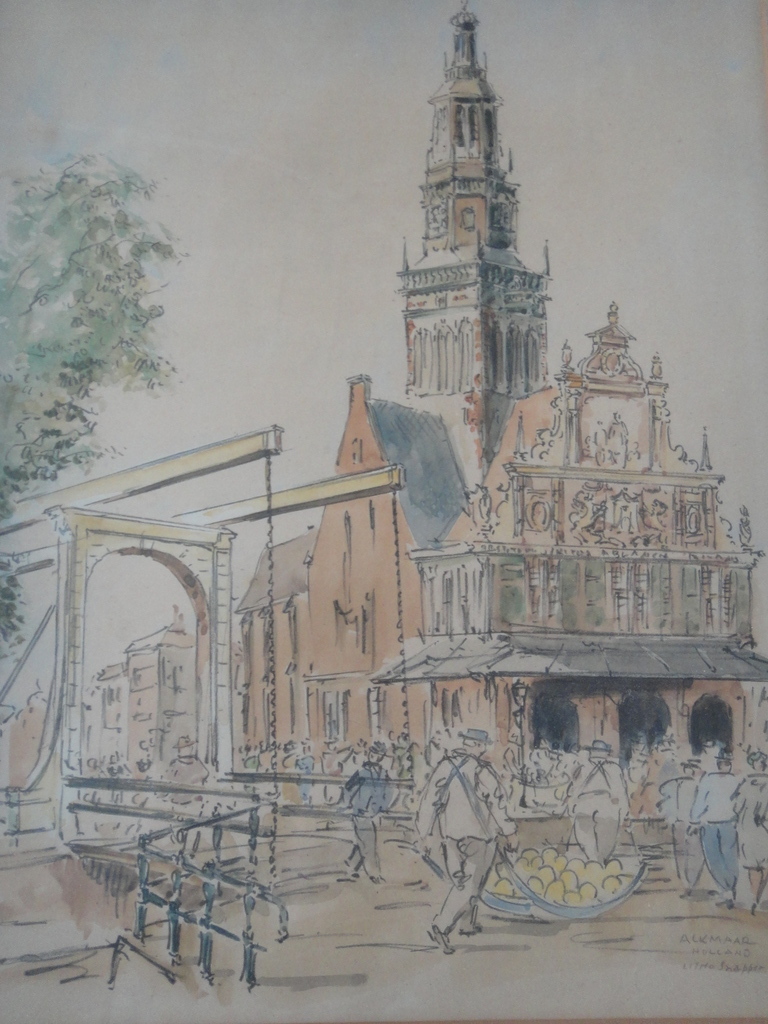 Rein Snapper - Reinier Snapper, litho, de kaasmarkt te Alkmaar Verkocht ...