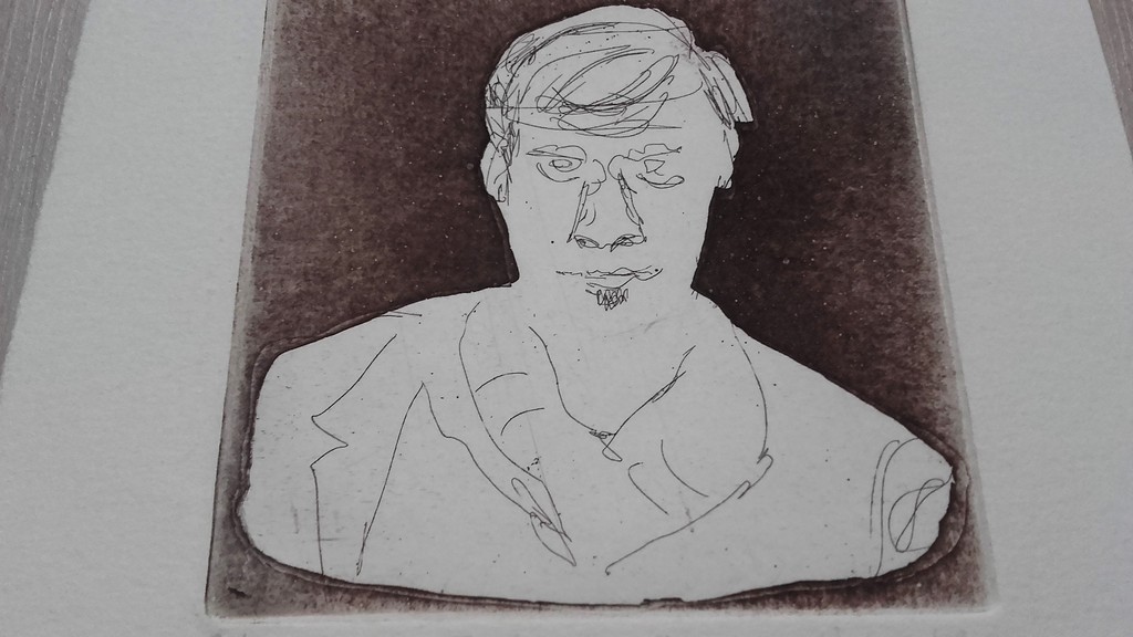 Jan Prins - Jan Prins - Zelfportret - Miniatuur - Gesigneerd 80 - Ets ...
