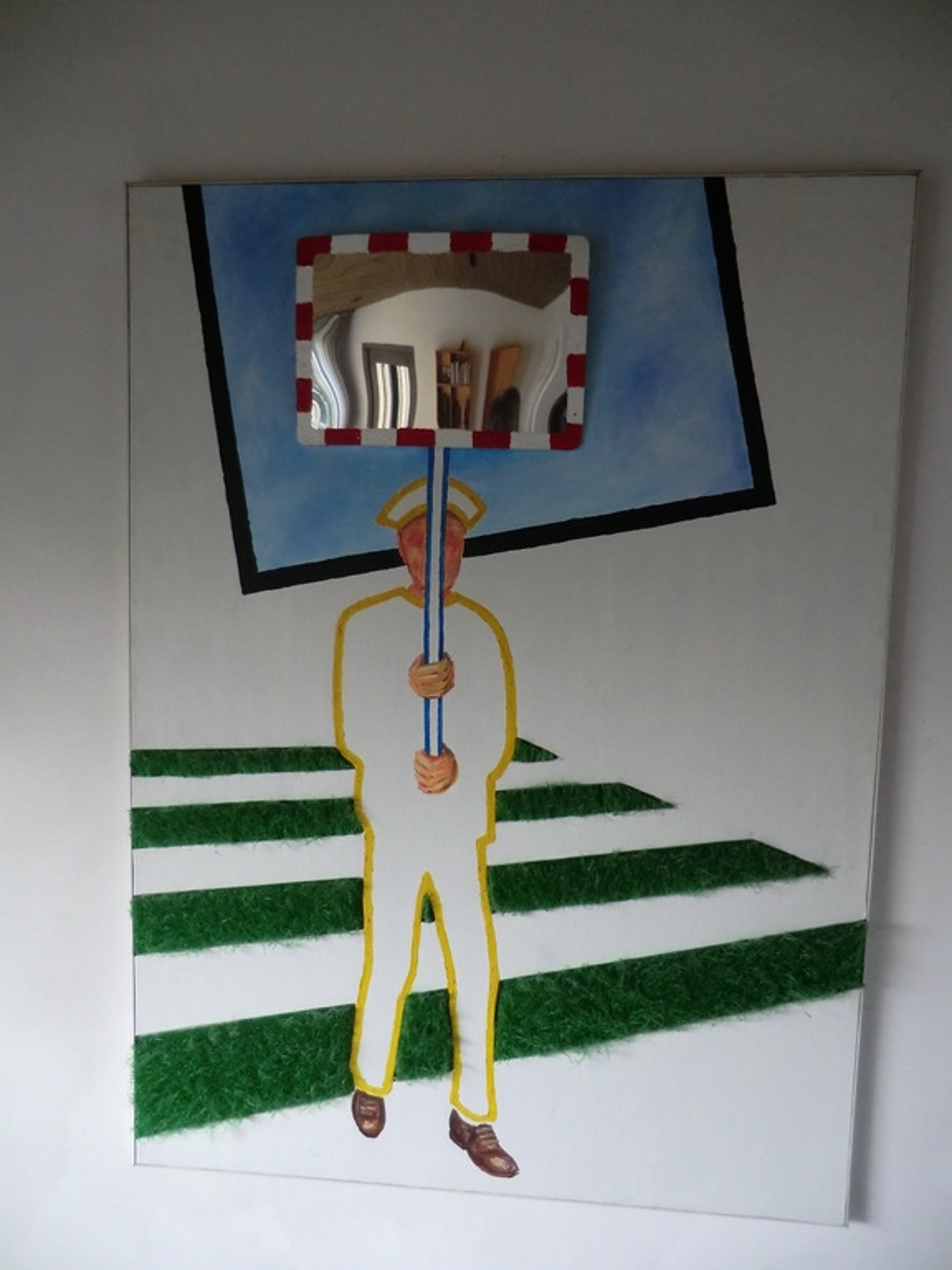 Pastiche op werk Roger Raveel, "Raveel steekt over" Verkocht ...