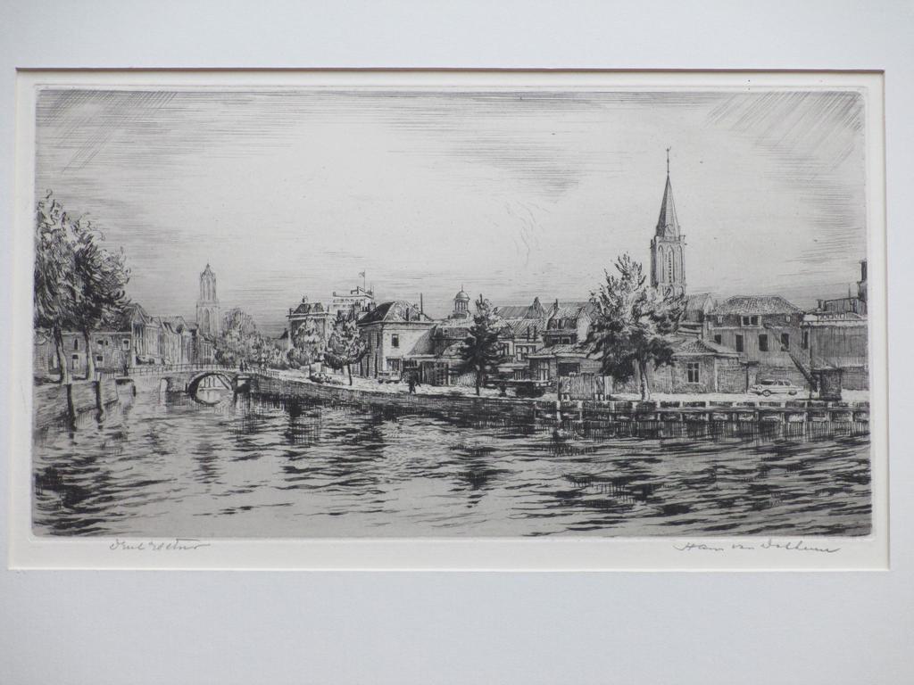 Hans van Dokkum - Hans van Dokkum, Utrecht vanaf de gracht, Ets ...