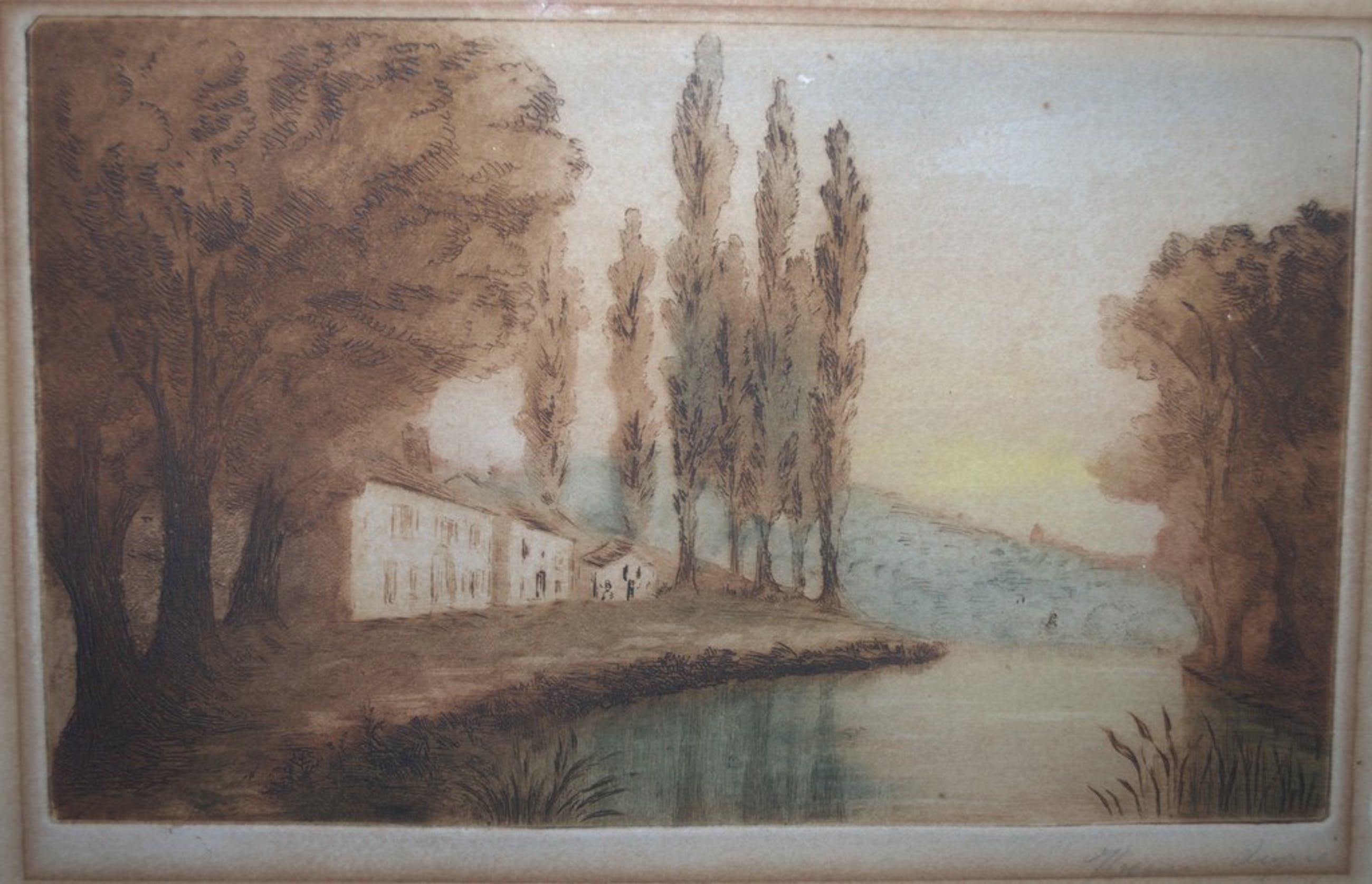 Eugene Véder en Marcel Jacque: 4 losse etsen BARBIZON ateliers Millet ...