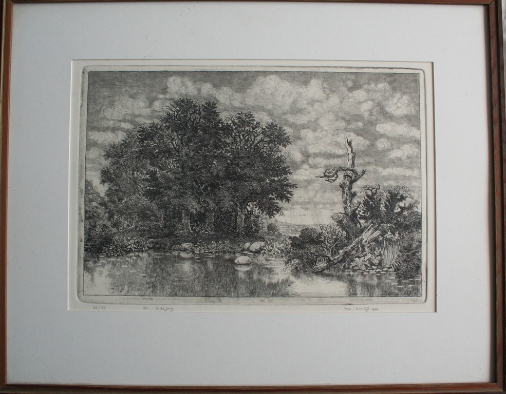 Gerrit de Jong, gesigneerde ets, titel onbekend Verkocht | Kunstveiling.nl