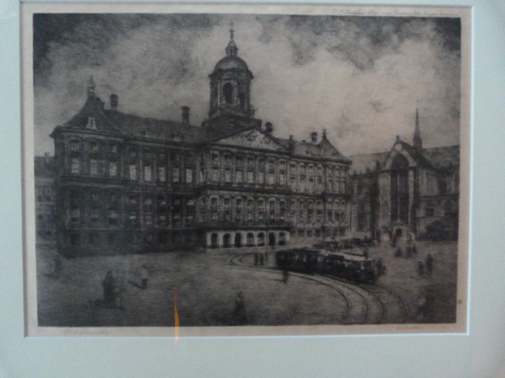 Willem van Leusden - W. van Leusden - Dam , Amsterdam met het paleis en ...