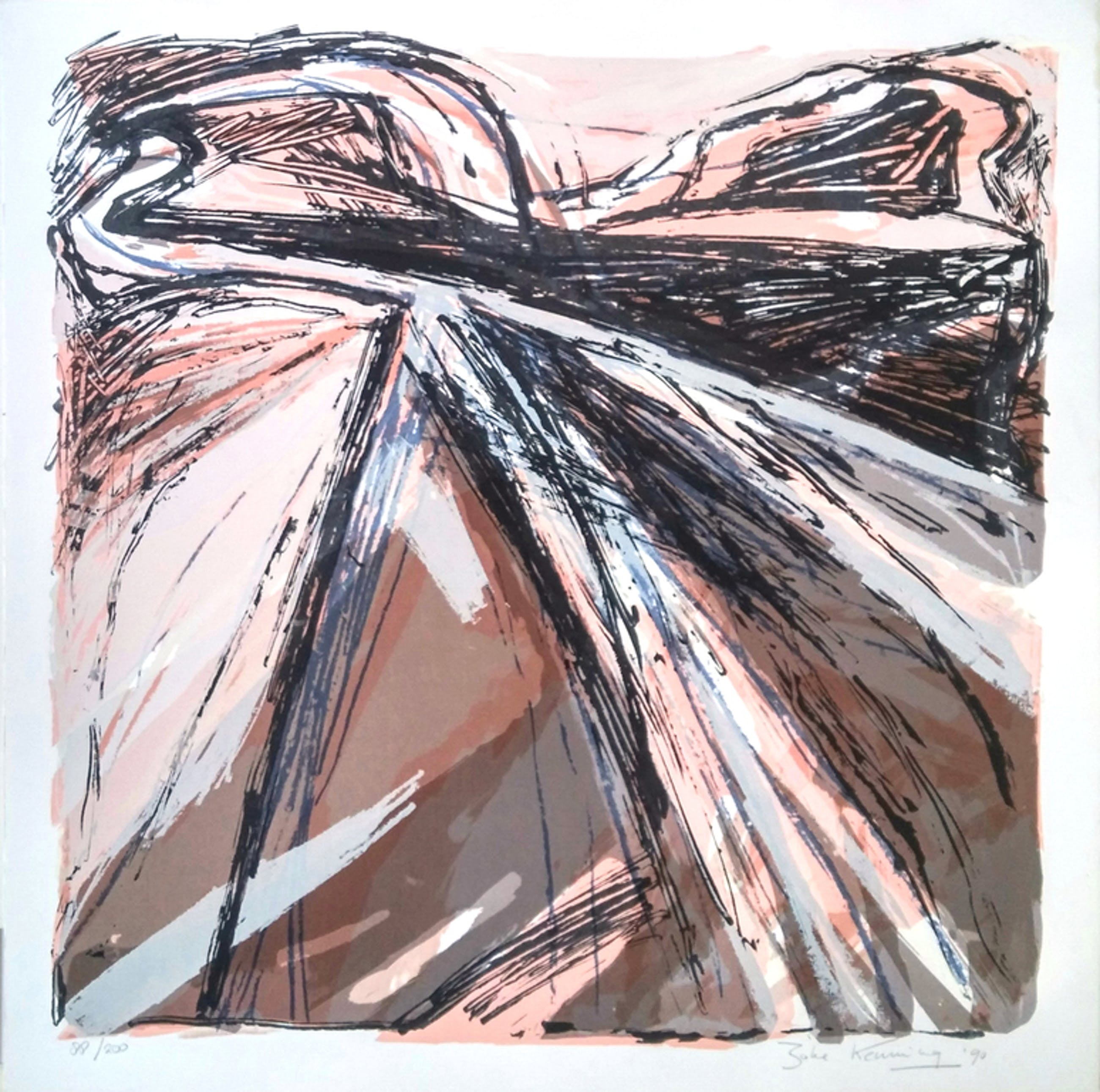 Joke Keuning - Joke Keuning: kleur zeefdruk uit 1990 Zonder titel ...