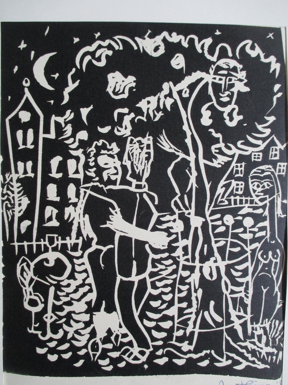 Jan Hoving, houtsnede 1956 Verkocht | Kunstveiling.nl