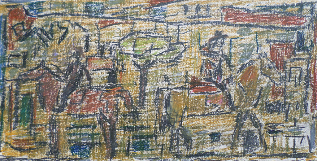 Hubert Bekman - Hubert Bekman - Ruiters, waskrijttekening Verkocht ...