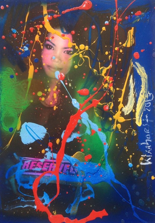 Peter Klashorst - Peter Klashorst - Mooi werk op papier incl. lijstje ...